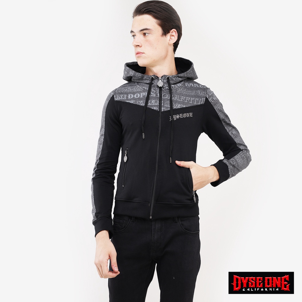 Dyse One Hooded Jacket Regular Fit DBT15A-0025 (Acid Black/Black ...