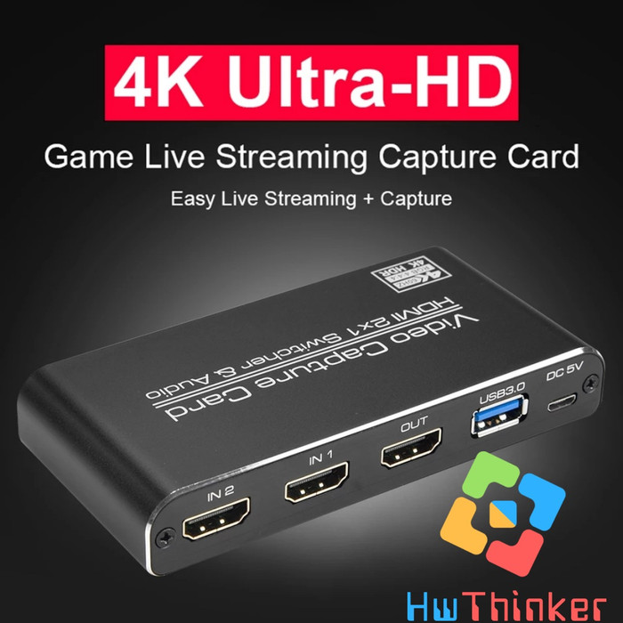 Usb HDMI Capture Card 4K Input FULL HD 1080p 60FPS 2 Input Channel Loop ...