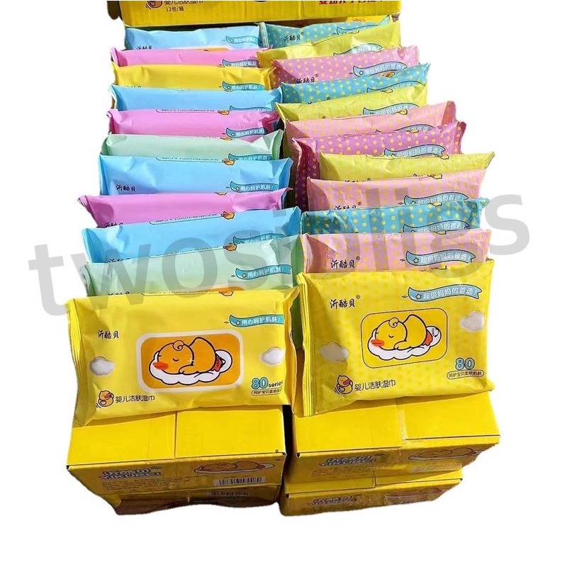Little Duck Wet Wipes 10 Packs Per Carton 10 Of Yellow Tissue. | Shopee ...