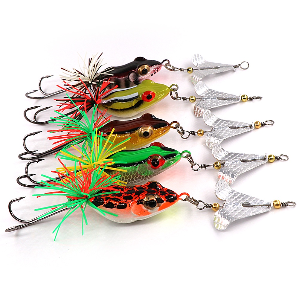 Umpan Katak 13.5cm 9g Jump Frog Lure Fishing Hard Bait Lure with Double ...