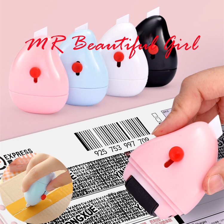 MR Beautiful Girl Message Roller With Cutter Parcel Cover Address Erase ...