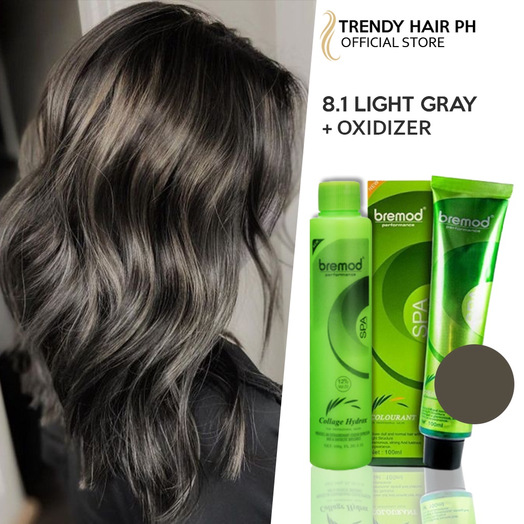 Original Bremod Hair Color 8.1 Light Gray + Oxidizer | Shopee Philippines