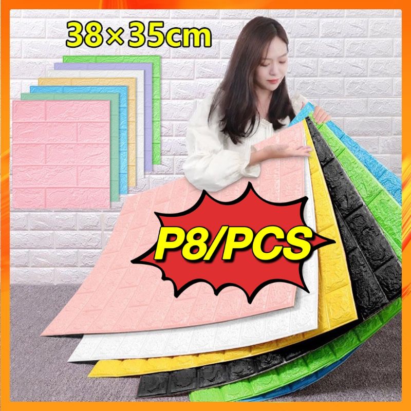 Wallpaper Brick 35×38cm 3D Wall Sticker Foam Self Adhesive super dikit ...