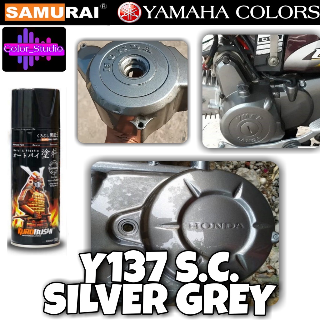 SAMURAI Spray Paint Y137 S.C. Silver Grey YAMAHA Colors - COD | Shopee ...