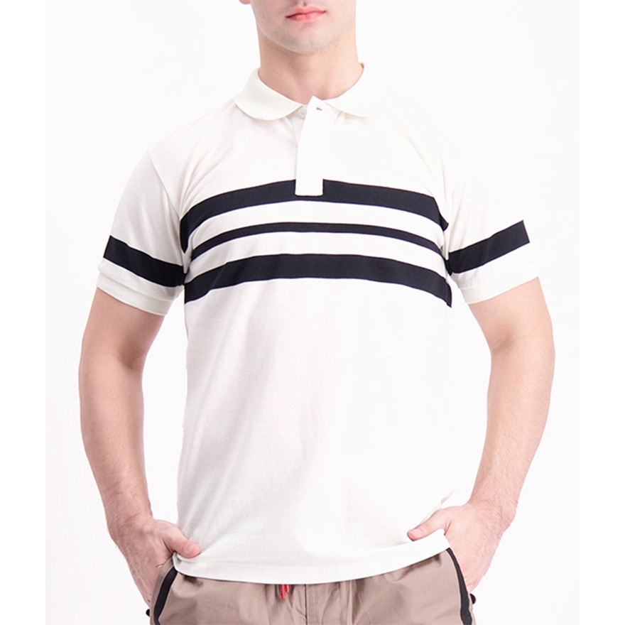 BENCH/ Striped Polo Shirt - Offwhite | Shopee Philippines
