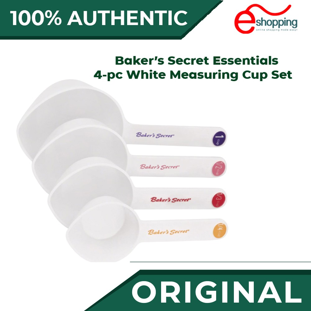 Baker’s Secret Essentials 4-pc White Measuring Cup Set | Shopee Philippines