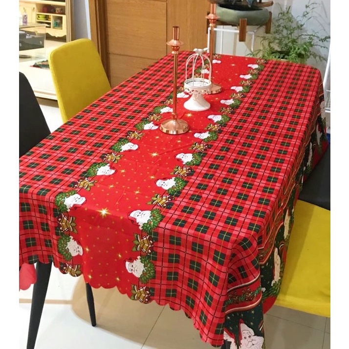 150x180cm Christmas Table Cloth 4/6 seater Polyester Fabric Cloth Non-Waterproof dreamdecor888 ...