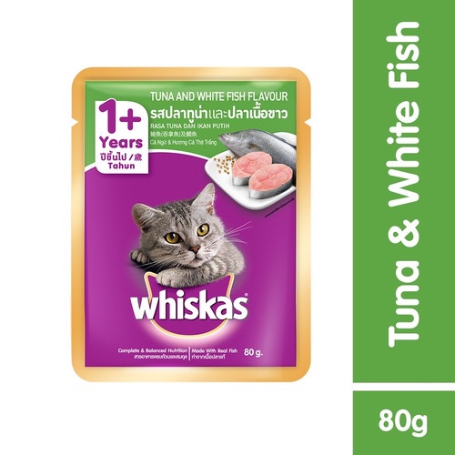 Whiskas adult pouch 85g - whiskas sachet tuna & white fish (1 box ...
