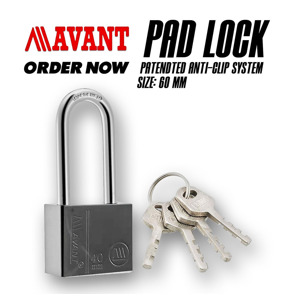 PadLock Long Type 60 mm World Class Patented Anti-Clip System Heavy ...