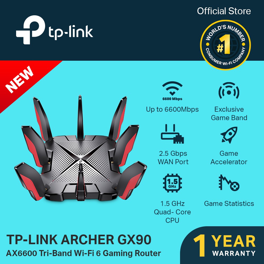 TP-Link Archer GX90 Tri-Band AX6600 6.6 Gbps Wi-Fi 6 Steam Gaming ...
