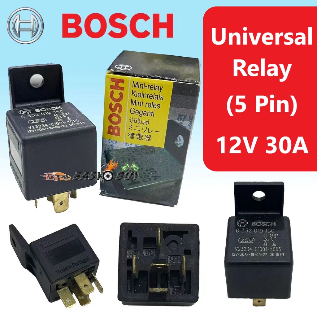 Portugal Bosch Relay 5pin 12V - Universal Automotive Car Relay - 12V ...
