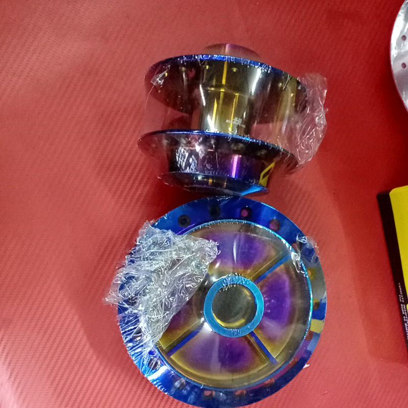 Mugen/YAMAKOTO Titanium Blue & silver Hub set Front and Rear XRM/Wave ...