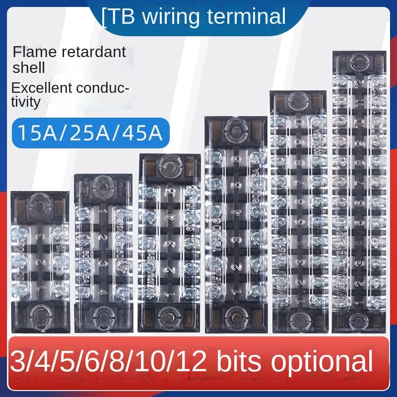 TB-1512 terminal block 3/4/5/6/8 / 10 kasalukuyang terminal block 25A ...