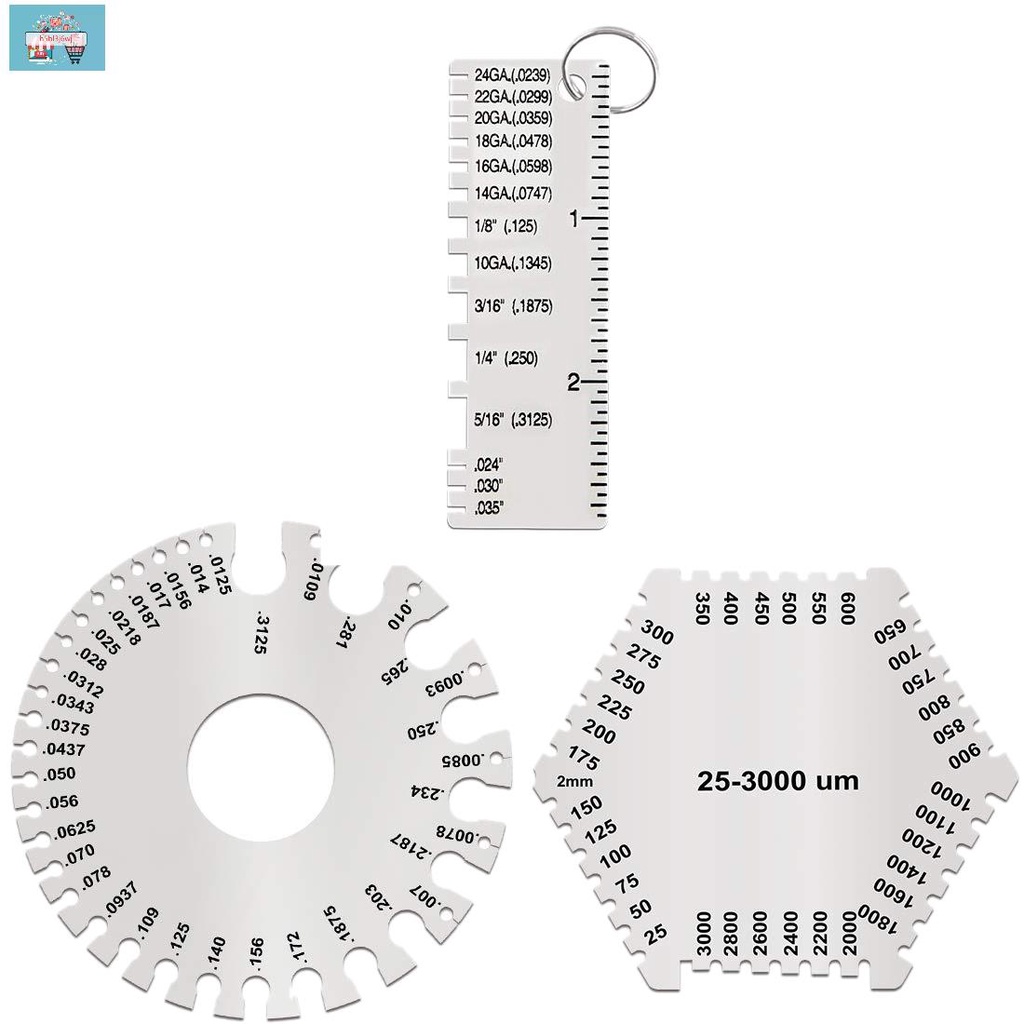 3 Pcs Stainless Steel Welding Gauge Set Wet Film Comb Wire Metal Sheet ...