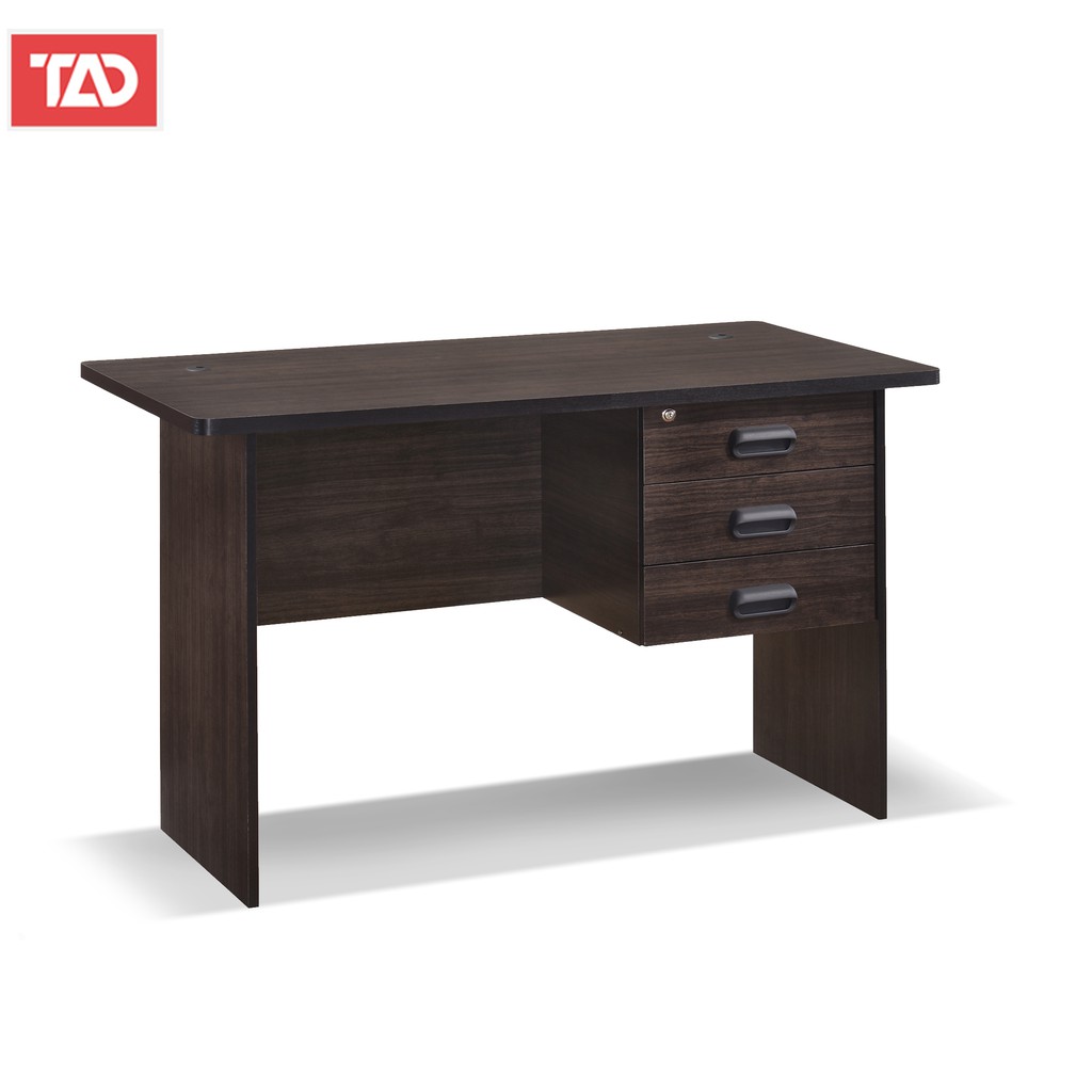 Office Table 2074 Desk with 3 Drawer, Lock and Wire Hole | Shopee ...