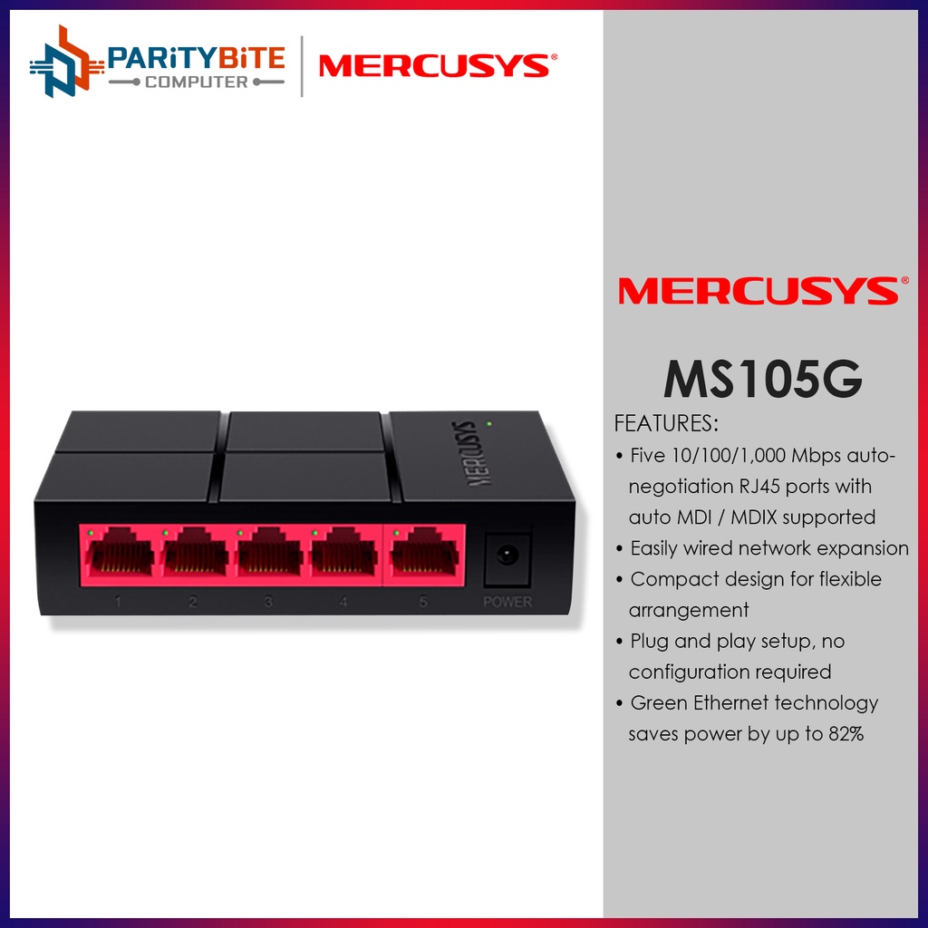 Mercusys Network Switch Hub | MS105G | Gigabit Network Switch | 5 Port ...