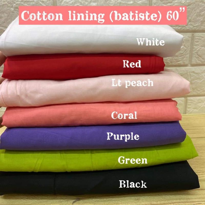 Cotton lining (Batiste) 60"width | Shopee Philippines