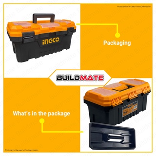 BUILDMATE Ingco 17" Inch Tool Box Plastic Organizer Storage Box with ...