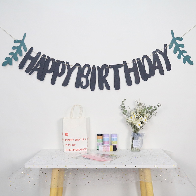 ins Style Happy Birthday Banner Mori Style Jungle Theme Forest Theme ...
