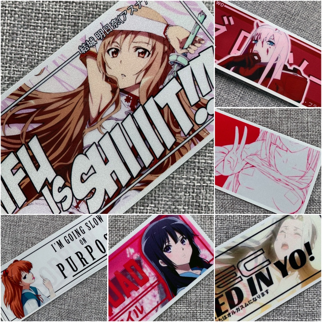 Reflective JDM Boy Girl Anime Reflective Car Modeling Auto Rear ...