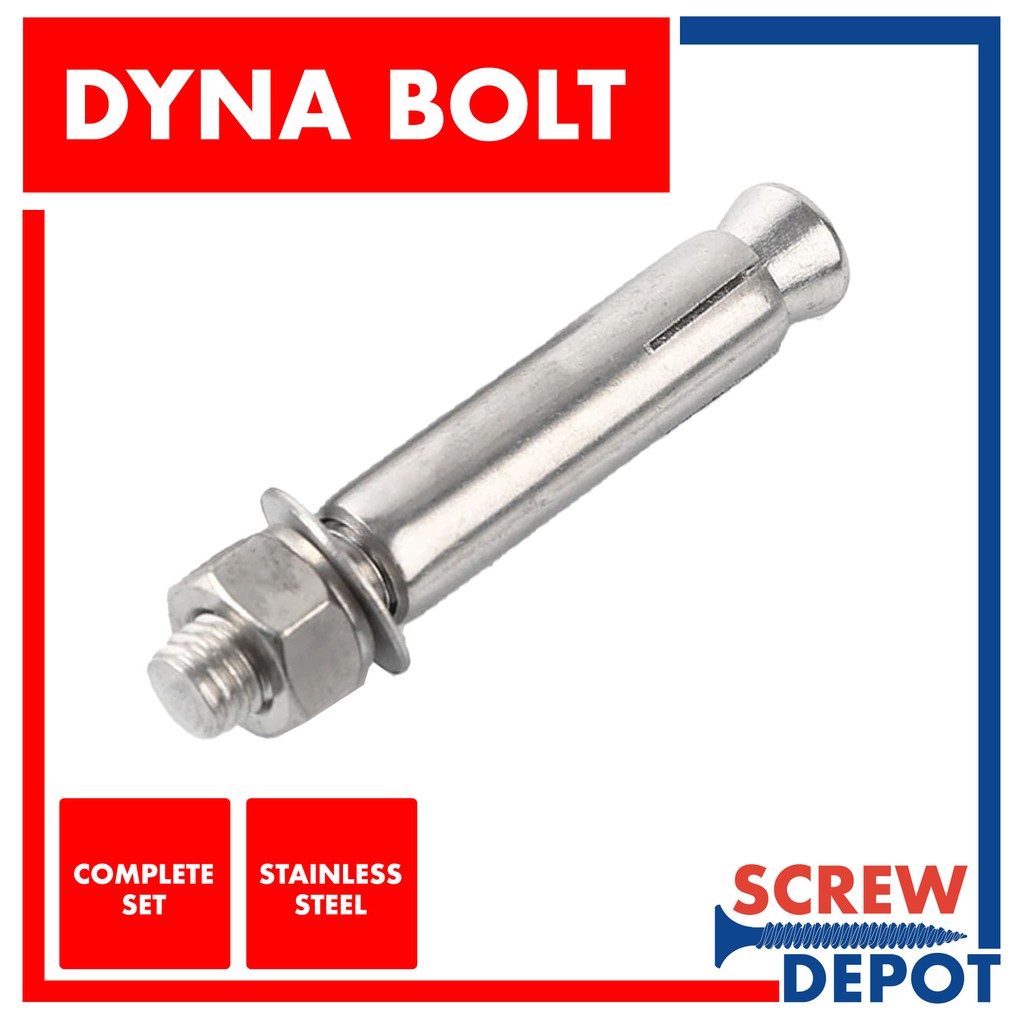 1PCS 1/4" 5/16" 3/8" 1/2" 5/8" Stainless Dyna Bolt / Expansion Bolt ...