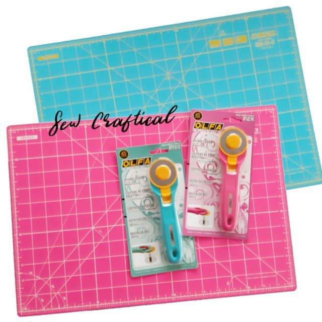 OLFA Pink or Aqua Cutting Mat (12 inches x 18 inches) | Shopee Philippines