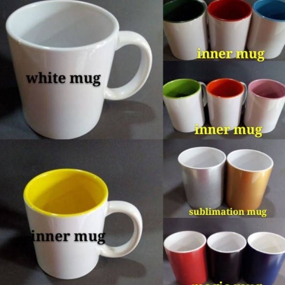 White coated mug ,inner color mug, sublimation mug,magic mug | Shopee ...