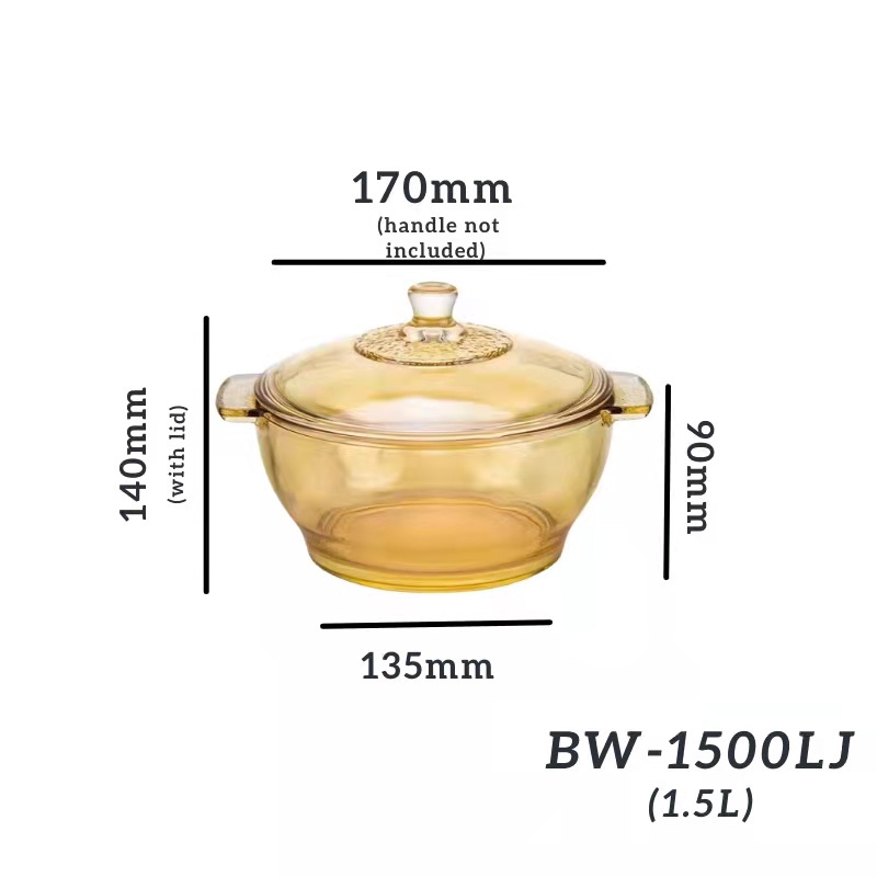 Food Storage Glass Microwaveable Circle Tempered Bakeware Transparent ...