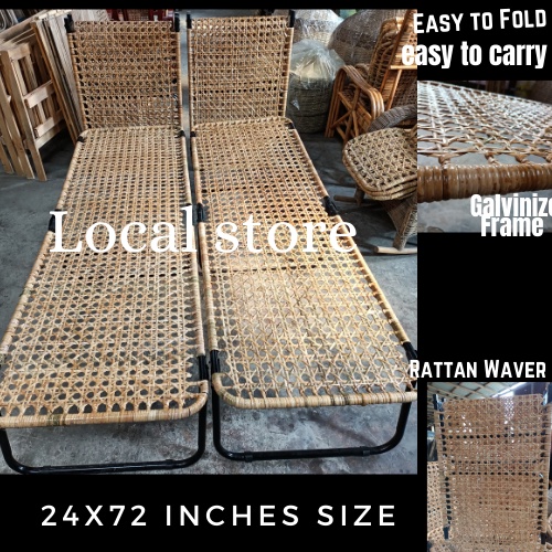 Folding bed / Reclining Bed Rattan /Rattan sulihiya / uway /Rattan ...