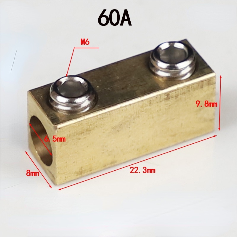 Copper connection pipe end connector 10A 20A 60A thread crimp ...