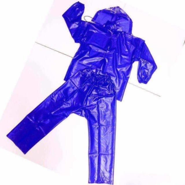 kapote blue Vulcanized Rubber Rain Coat Blue sea raincoat | Shopee ...