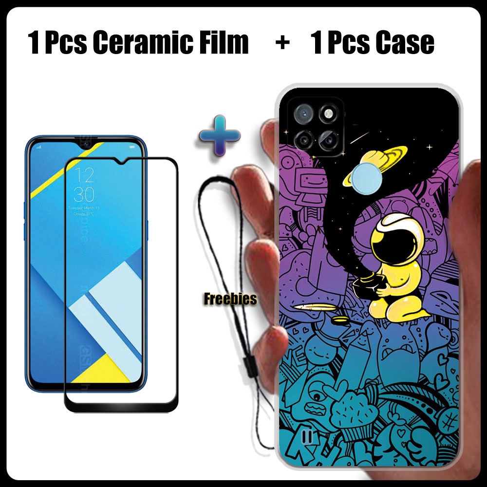 2 IN 1 NASA Case with Tempered Glass For Realme C21Y C25Y Phone Case ...