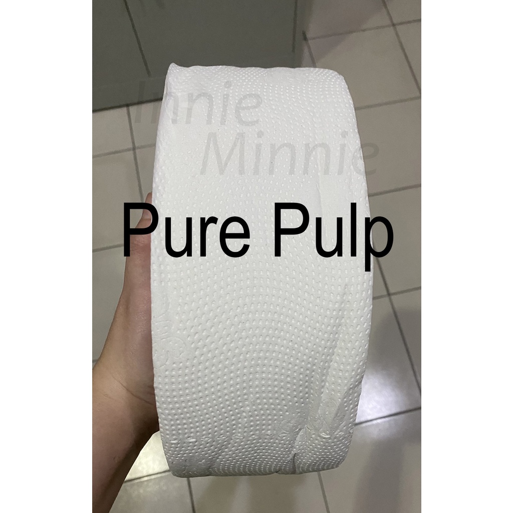 [12 Rolls] JUMBO ROLL TISSUE 100% Virgin Pulp / PURE PULP 2 Ply 1 CASE ...