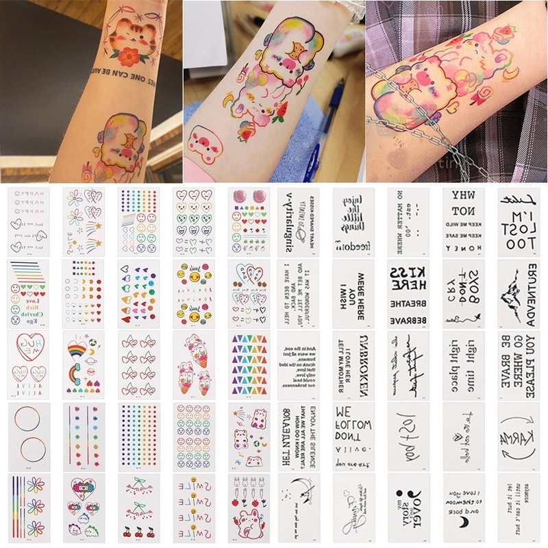 Cute Expression Waterproof Temporary Tattoos Sticker / Cartoons Love ...