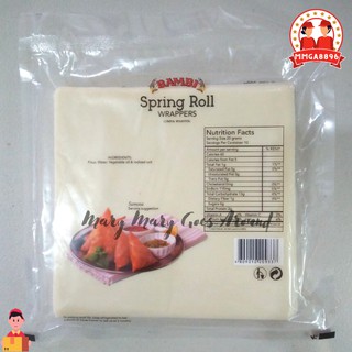 Bambi Spring Roll Wrapper 35 pcs Small 6" x 6" lumpia wrapper | Shopee ...