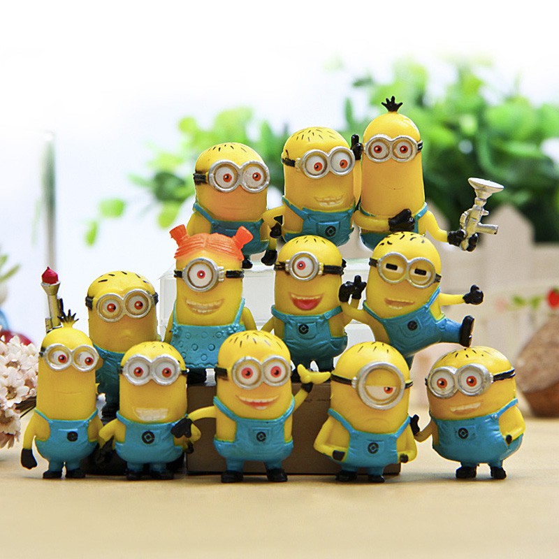 12 Pieces/Kit Minions Miniature Anime Figures Despicable Me Models ...