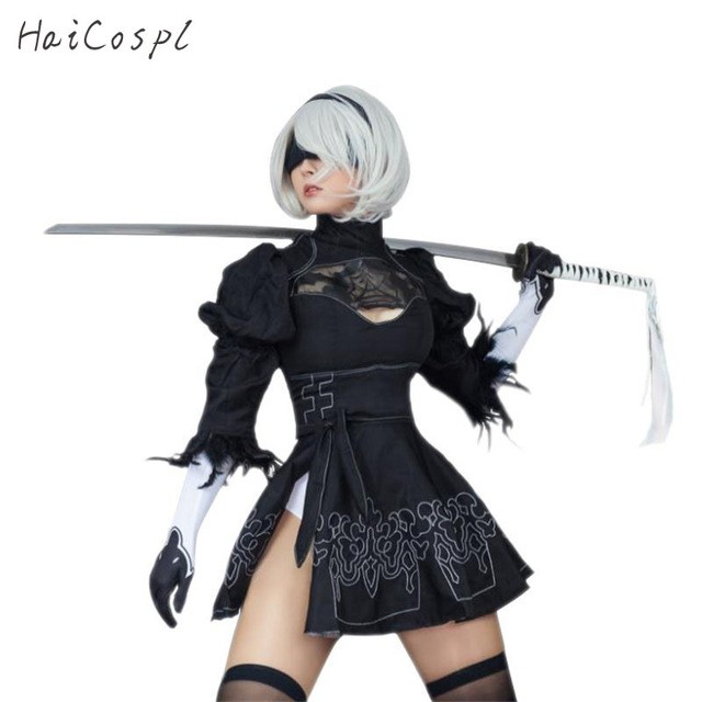 Women Clothes Nier Automata Yorha 2B Dress Suit Anime Women Dresses ...