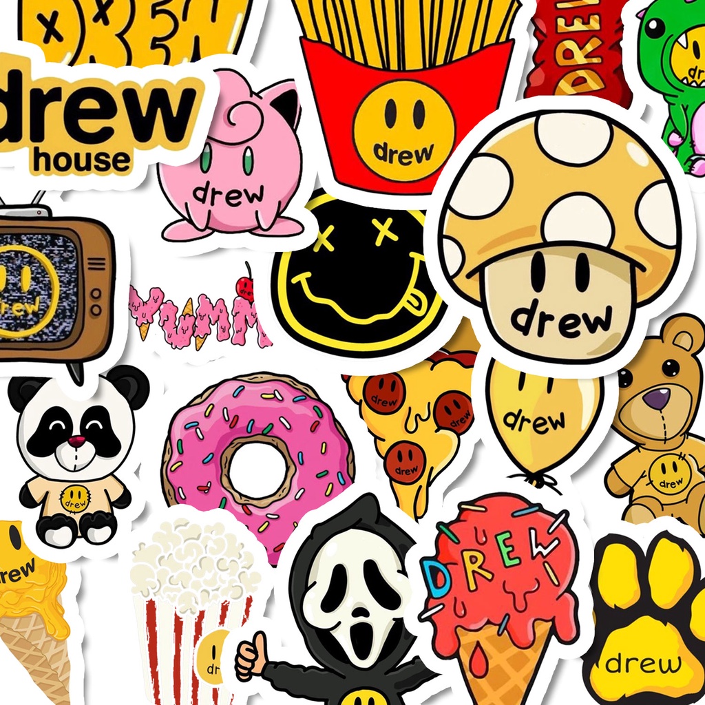 DREW - Waterproof Stickers Small Random Designs | Laptop, Luggage ...