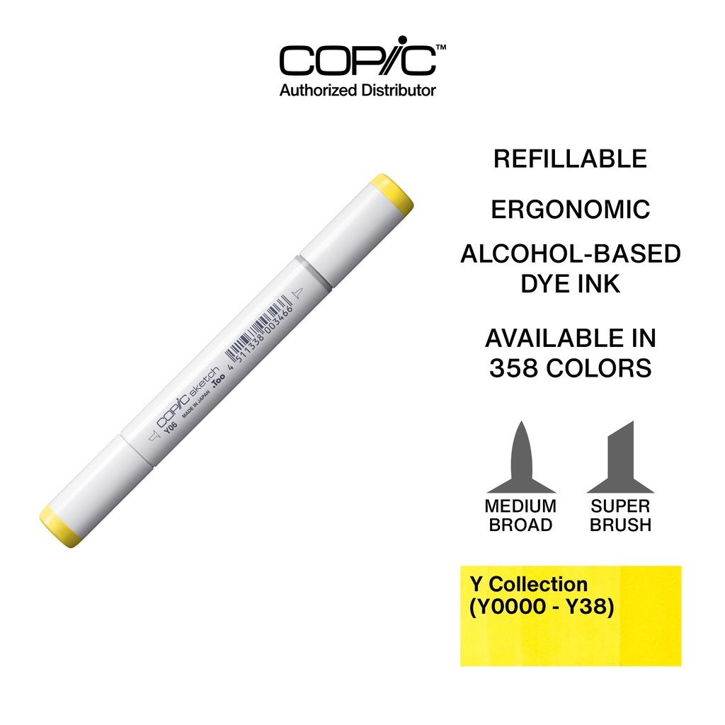 Copic Sketch Marker Y (Yellow Hue) Collection (Y0000-Y38) | Shopee ...