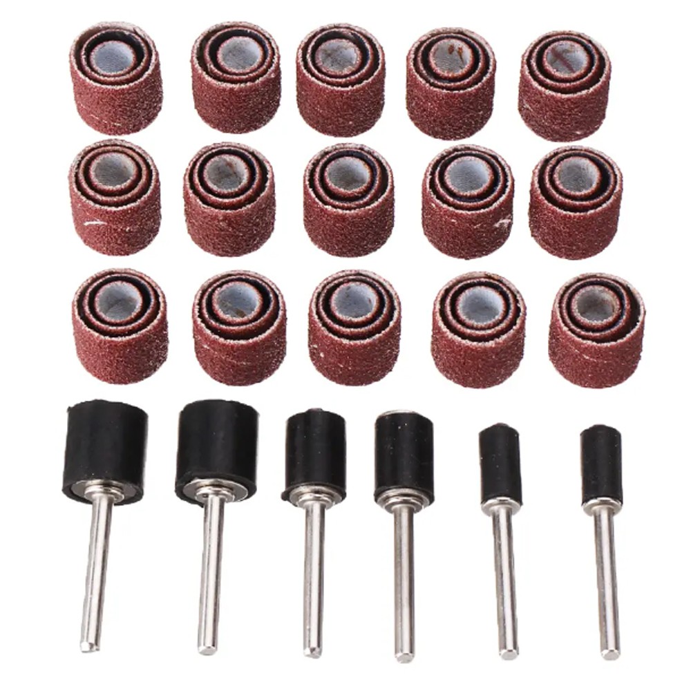 51/102pcs 120 Grit Sandpaper Sanding Drum with 3mm Shank Mandrels Set ...