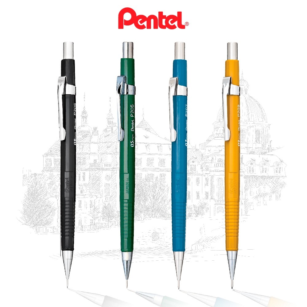 Pentel Mechanical Pencil Model 0.3mm.P203/0.5mm.P205/0.7mm.P207/0.9mm ...
