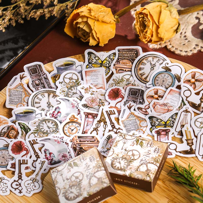 Imoda 46sheets/box Ins Style Literary Retro Boxed Stickers Student ...