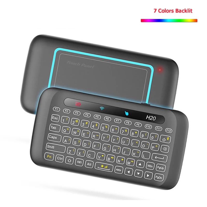 H20 Mini Wireless Keyboard Backlight Touchpad Air Mouse IR Leaning ...