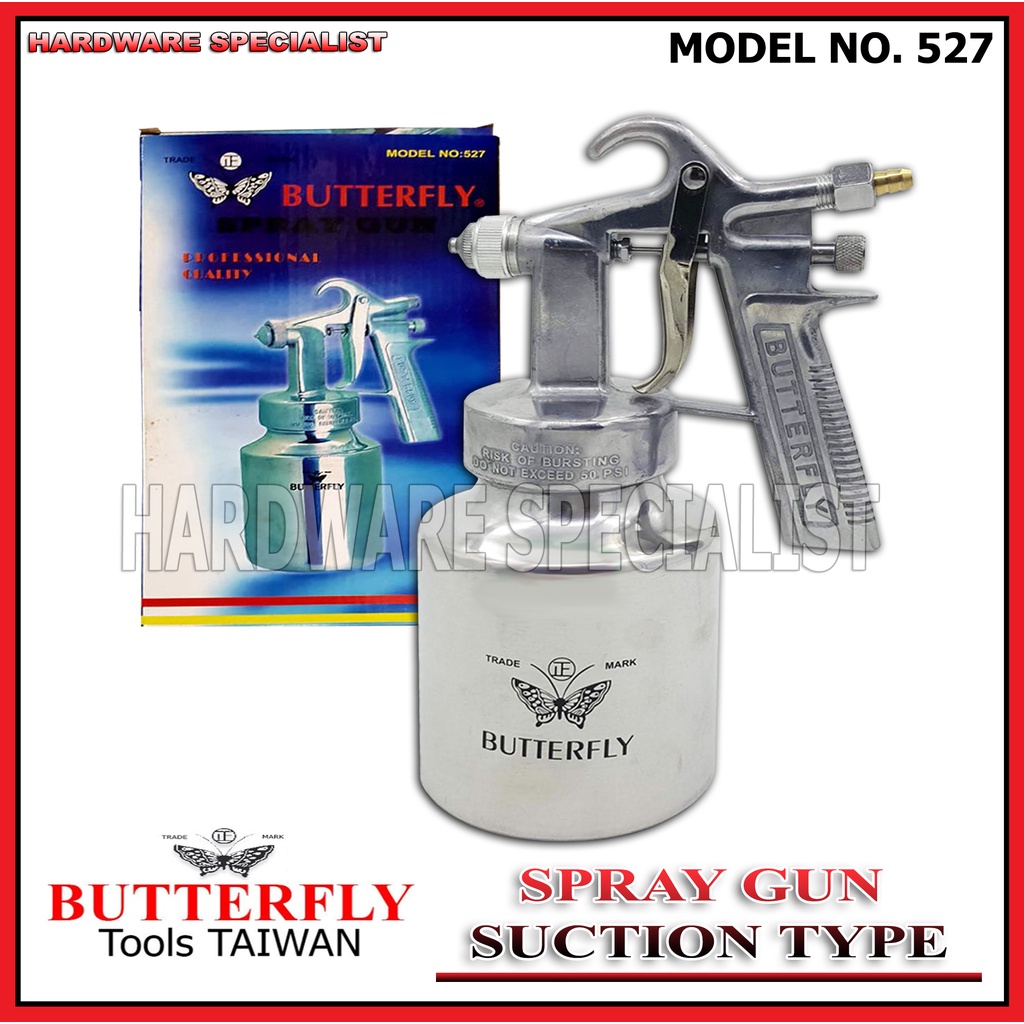 Butterfly Spray Gun SUCTION Type Model No.527 Heavy Duty | Shopee ...