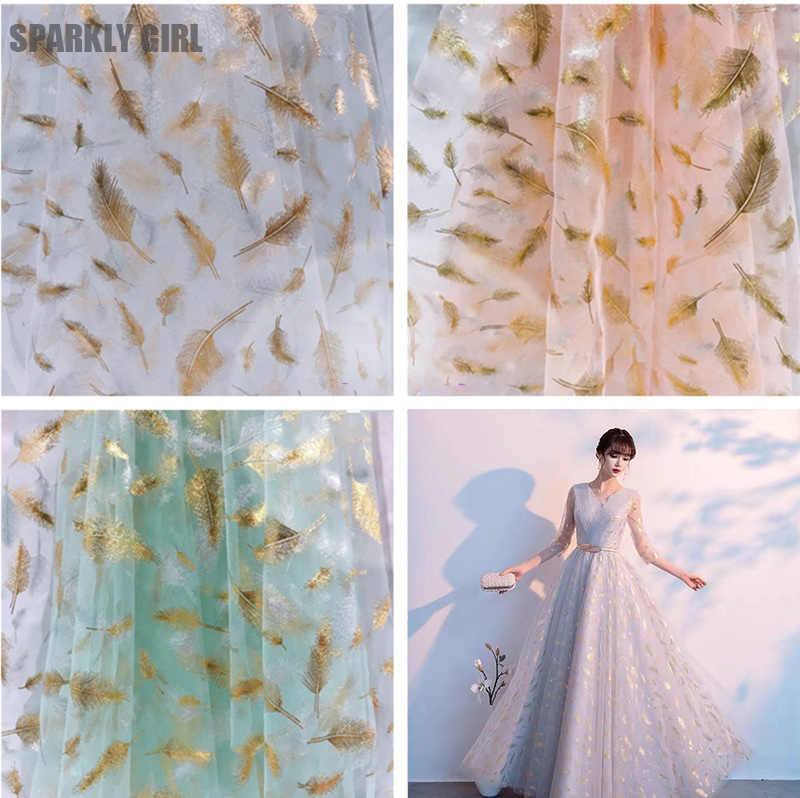 100*150cm Hight Quality Light Feather Mesh Fabric Soft Bronzing Fabric ...