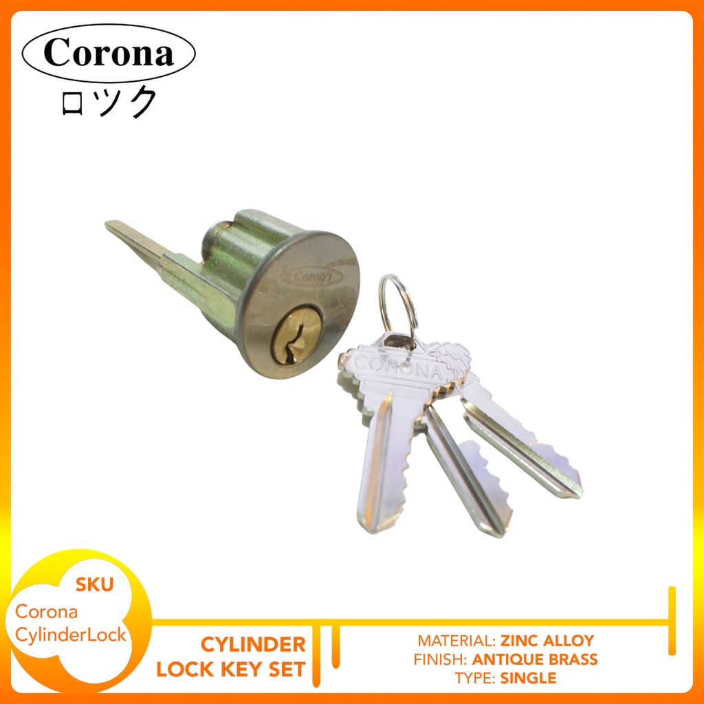 Corona Cylinder Lock Key Set (Single and Double Lock) | Shopee Philippines