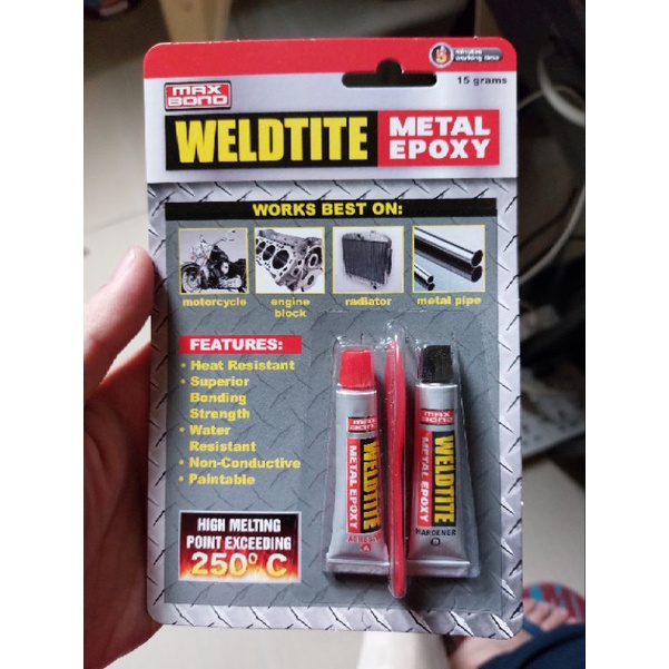 Maxbond Weldtite Steel Epoxy Heat Resistant 15grams | Shopee Philippines