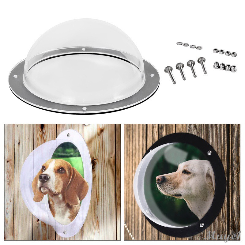 [{COD}] Pet Dog Fence Window,Durable Acrylic Round Dome Fence Window ...