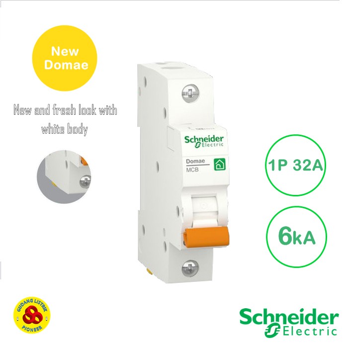 Schneider MCB 1P 32A 6kA New Domae MCB Breaker 1 Phase 32 Amp 6kA ...