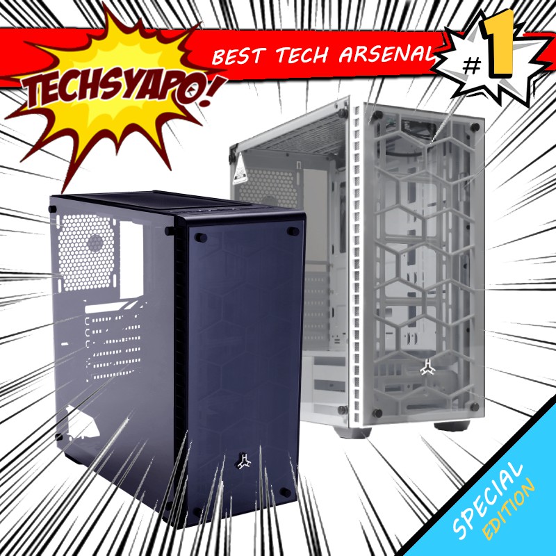 RAKK Hawani Mid Tower Tempered Glass Desktop Gaming Case, Support ATX ...